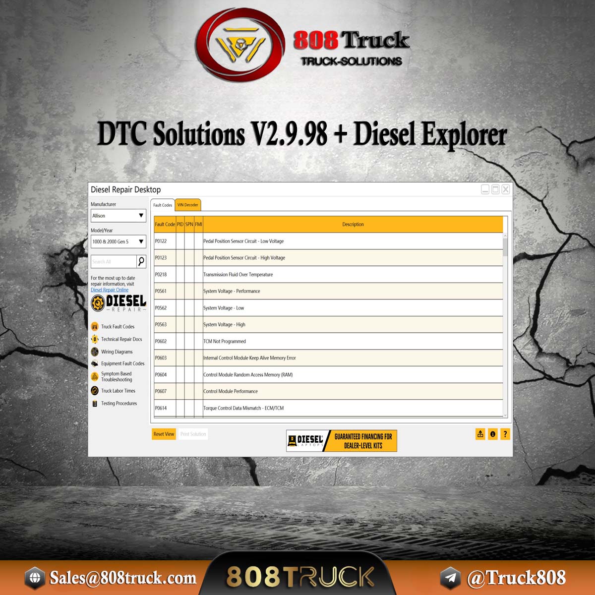 Diesel Repair Desktop - DTC Solutions V2.9.98 + Diesel Explorer ...